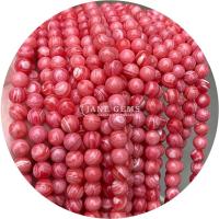 China Natural Black Stripe Rhodochrosite Gemstone Beads 6mm Round for Jewelry Making DIY Bracelets for sale