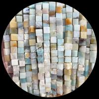 China Natural Southern Jade Amazonite Cube Square Gemstone Bead Strands 4mm 6mm 8mm for DIY Jewelry Healing Energy for sale