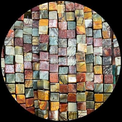 China Natural Gemstone Cube Square Loose Bead Strands 4mm 6mm 8mm for DIY Jewelry Making for sale