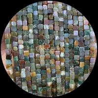 China Natural Indian Agate Blue Dot Cube Beads 4mm 6mm 8mm for Crystal Healing DIY Jewelry Making for sale