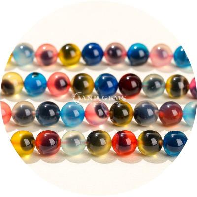 China Rainbow Sugar Agate Loose Beads 6mm Round for DIY Jewelry Making Gift for sale