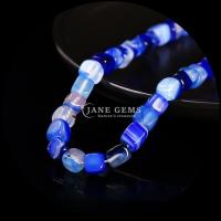 China Natural Blue Striped Agate Cube Square Loose Bead Strands 4mm 6mm 8mm for Jewelry Making for sale