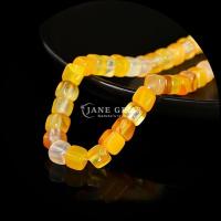 China Natural Blue Striped Agate Cube Square Loose Bead Strands 4mm 6mm 8mm for Jewelry Making for sale