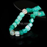China Natural Blue Striped Agate Cube Square Loose Bead Strands 4mm 6mm 8mm for Jewelry Making for sale