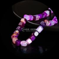 China Natural Blue Striped Agate Cube Square Loose Bead Strands 4mm 6mm 8mm for Jewelry Making for sale