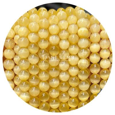 China Natural Selenite Beads Loose 6mm Round Stone Strands for Jewelry Making DIY Crafts for sale