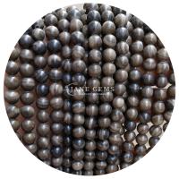 China Natural Purple Wood Grain Stone Loose Beads 8mm Round Gemstone for Jewelry Making DIY Crafts for sale
