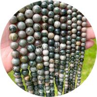 China Natural Wood Grain Stone Loose Beads 6mm Round Strand for Jewelry Making DIY Crafts for sale