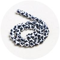 China Agate Round Shape Brown Football Dzi Beads 8mm for Jewelry Making DIY Crafts for sale
