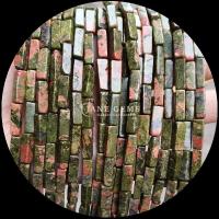 China Natural Unakite Malachite Rectangle Square Shape Gemstone Bead Strands for DIY Jewelry for sale