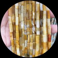 China Rectangle Square Shape Gemstone Bead Strands Natural Yellow Jade Pink Aventurine for sale