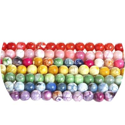 China Natural Ice Agate Loose Beads 4mm to 10mm Round Shape for Jewelry Making for sale