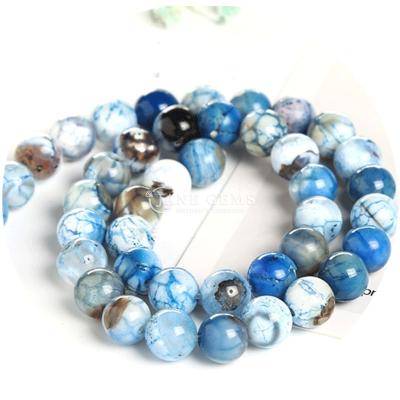 China Polished Smooth Round Shape Loose Bead Strands Different Ice Agate  For Jewelry Making for sale