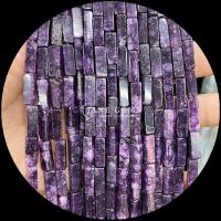 China Natural Purple Chalcedony Map Jasper Rectangle Gemstone Beads 4x13mm for DIY Jewelry Making for sale