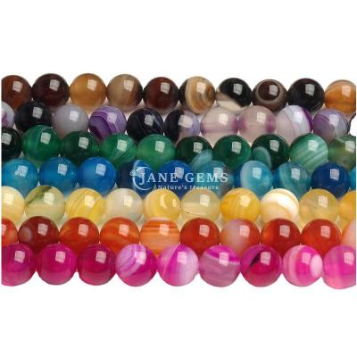 China Round Shape Agate Beads Polished Smooth For Jewelry And Crafts Making for sale