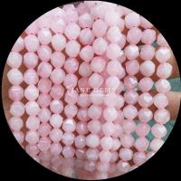 China Natural Gemstone Beads Faceted Diamond Shape 6-10mm Rose Quartz Tourmaline Loose Strands for Jewelry Making for sale