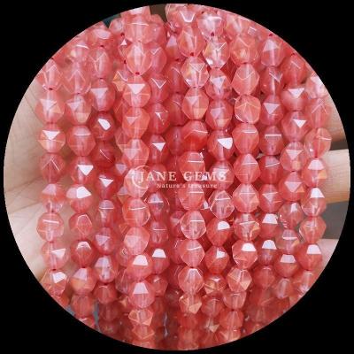 China Natural Faceted Gemstone Beads 6mm 8mm 10mm Loose Strands Multicolor Watermelon Quartz Aquamarine for DIY Jewelry for sale