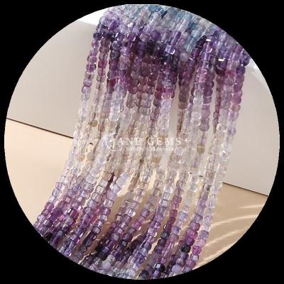 China Natural Gemstone Square Cube Beads 2mm Loose Strands Fluorite Labradorite for Bracelet Necklace DIY Jewelry for sale