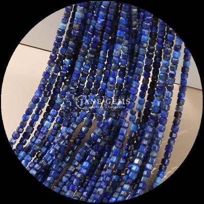 China Wholesale 2mm Natural Lapis Lazuli Amazonite Cube Cut Gemstone Beads for DIY Jewelry Making for sale