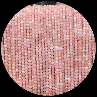 China Natural Gemstone Mini Cube Beads 2mm Pink Opal Green Agate Strands for DIY Jewelry Making for sale