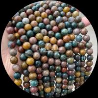 China Natural Gemstone Loose Bead Strands 8mm Round Cut Moonstone Fluorite Ocean Jasper for DIY Jewelry for sale