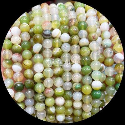 China Natural Round Agate Loose Bead Strands 8mm Multi Color Stripped Gemstone for DIY Jewelry Making for sale