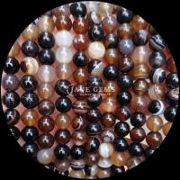 China Natural Round Agate Loose Bead Strands 8mm Multi Color Stripped Gemstone for DIY Jewelry Making for sale