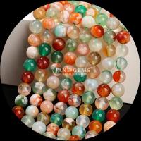 China Natural Agate Gemstone Beads 8mm Round Loose Bead Strands for DIY Jewelry Making for sale
