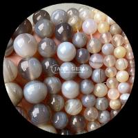 China Natural Gemstone Beads 8mm Round Agate Carnelian Yellow Stripped Loose Bead Strand for DIY Jewelry Making for sale