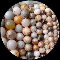 China Natural Gemstone Beads 8mm Round Agate Carnelian Yellow Stripped Loose Bead Strand for DIY Jewelry Making for sale