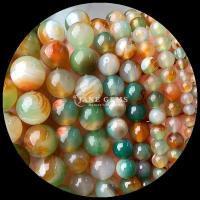China Natural Gemstone Beads 8mm Round Agate Carnelian Yellow Stripped Loose Bead Strand for DIY Jewelry Making for sale