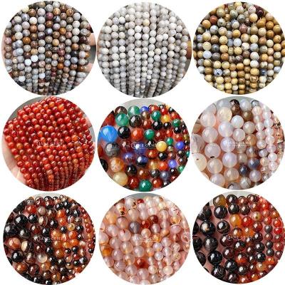 China Customized Multi-color Agate Beads in 8mm Round Shape from for Jewelry Making for sale