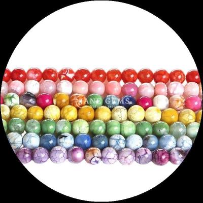 China Natural Fire Agate Round Loose Bead Strands 8mm for DIY Jewelry Making and Clothing Embellishments for sale