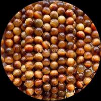 China Natural Blue Tiger's Eye Round Shape Gemstone Beads 8mm Loose Strands for DIY Jewelry Making for sale