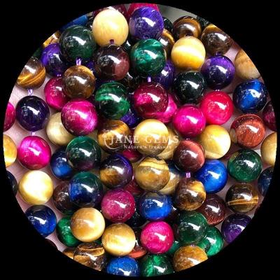 China Natural Tiger Eye Gemstone Beads 8mm Round Shape Loose Bead Strands for DIY Jewelry Making for sale