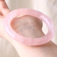 China Natural Rose Quartz Crystal Polished Stone Bangle Jewelry Round 10 Strands for Birthday Gift for sale