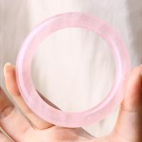 China Natural Rose Quartz Crystal Polished Stone Bangle Jewelry Round 10 Strands for Birthday Gift for sale