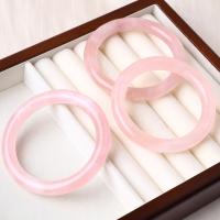 China Natural Rose Quartz Crystal Polished Stone Bangle Jewelry Round 10 Strands for Birthday Gift for sale