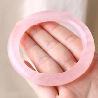 China Natural Rose Quartz Crystal Polished Stone Bangle Jewelry Round 10 Strands for Birthday Gift for sale