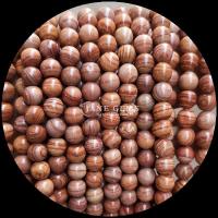 China Round Shape Gemstone Beads Wood Pattern Loose Bead Strands for Bracelet Handmade Decorations for sale