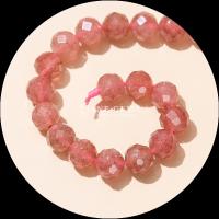 China Natural Citrine Strawberry Quartz Faceted Round Loose Bead Strands 8mm Multi-Color for DIY Jewelry Making for sale