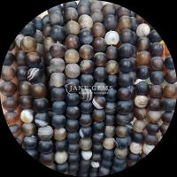 China 8mm Natural Banded Agate Frosted Gemstone Beads Round Loose Strands for DIY Jewelry Making for sale
