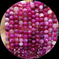 China 8mm Natural Banded Agate Frosted Gemstone Beads Round Loose Strands for DIY Jewelry Making for sale