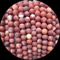 China 8mm Natural Banded Agate Frosted Gemstone Beads Round Loose Strands for DIY Jewelry Making for sale