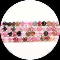 China Assorted Color Gemstone Bead Round Cut Small Tourmaline Crystal Loose Bead Strands for sale