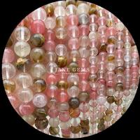 China Natural Rhodonite Gemstone Beads Round Shape 8mm Polished Loose Bead Strands for Jewelry Making for sale