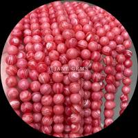 China Natural Rhodonite Gemstone Beads Round Shape 8mm Polished Loose Bead Strands for Jewelry Making for sale