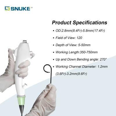 China Dispoable Flexible Endoscope Camera with 2.8mm Minimum OD and USB LEMO Connectivity for ENT Urology and Bronchoscopy for sale