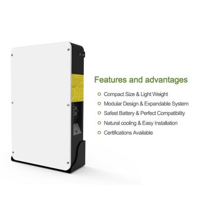 China Wall Mounted 48V 100Ah 5kWh LiFePO4 Battery for Home Energy Storage 10 Year Warranty for sale