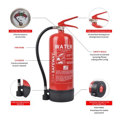 China SafewayFire Water Fire Extinguisher 5L-50L Brass Valve Stainless Steel 14-21bar for sale